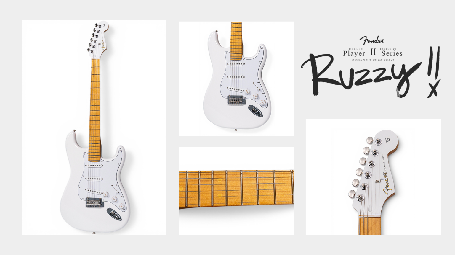 Fender X Ruzzy Tattoo Colour "White Collar" Player II Stratocaster ...